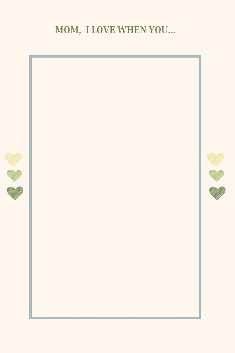 Mother’s Day Printable Book for Kids Fillable With Love - Etsy