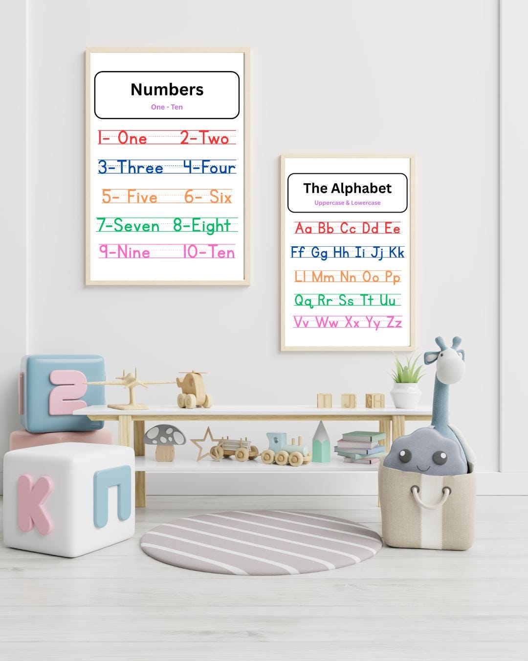 Alphabet Poster, Homeschool Classroom Decor, Number Chart 123, ABC ...