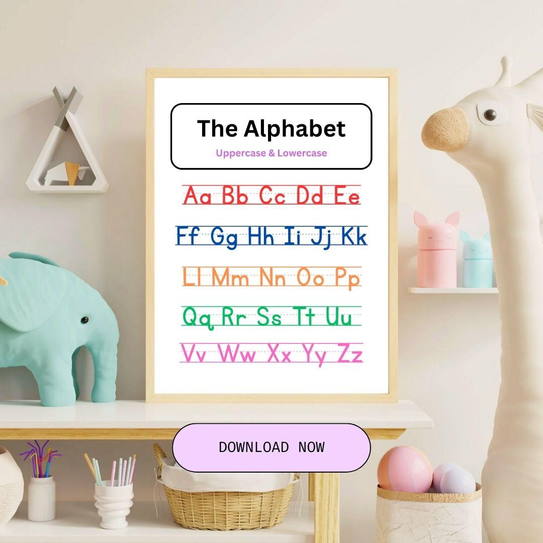 Alphabet Poster, Homeschool Classroom Decor, Number Chart 123, ABC ...