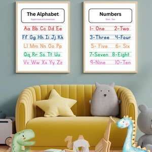 Alphabet Poster, Homeschool Classroom Decor, Number Chart 123, ABC ...