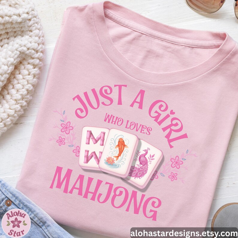 Mahjong Design: Just a Girl Who Loves Mahjong, Tiles & Cherry Blossoms ...