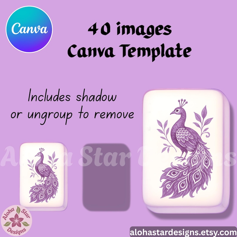 Watercolor Mahjong Tiles Clipart Canva Template – 40 Digital Tile ...