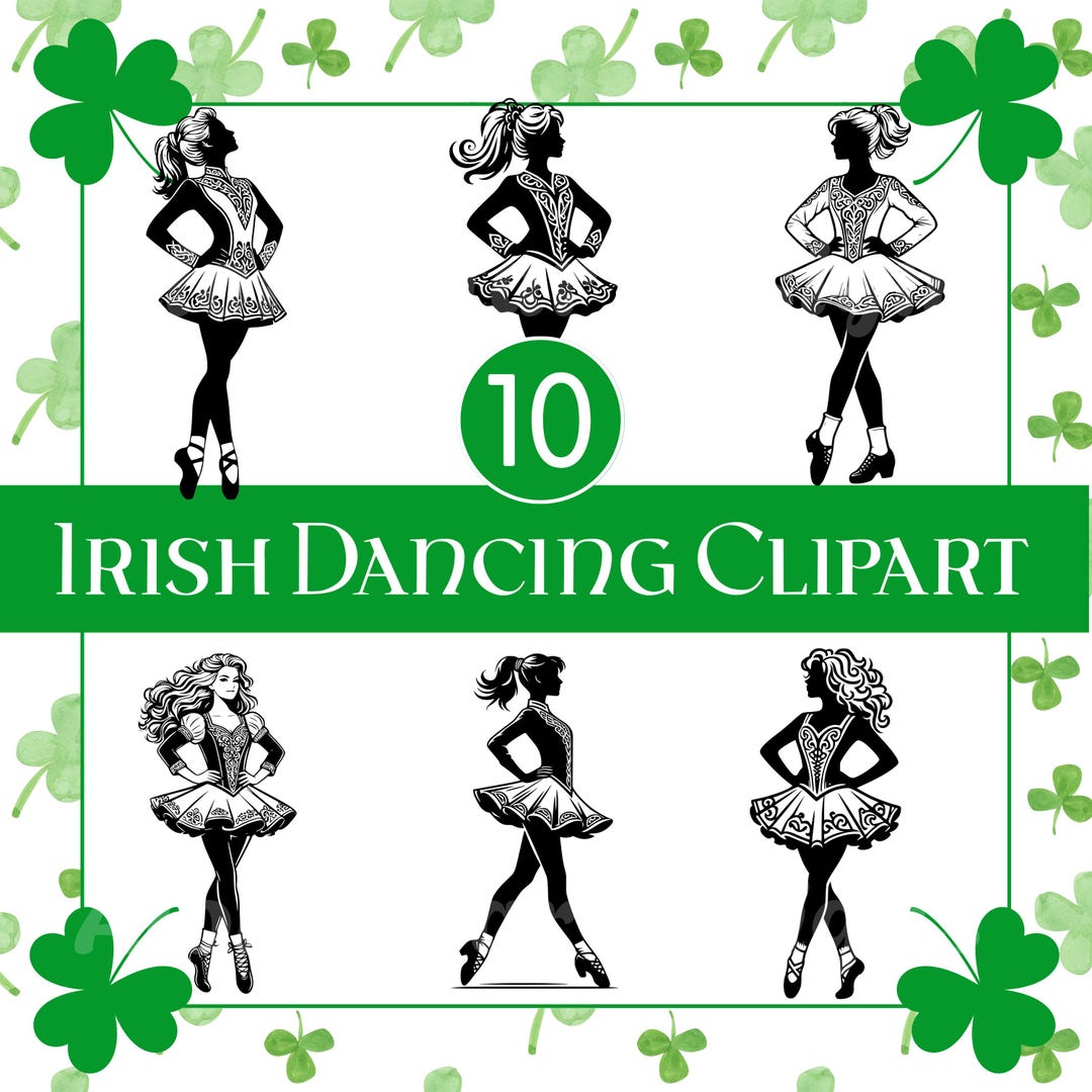 Irish Dancer Clipart: Celtic Designs, PNG SVG Files (digital Download ...