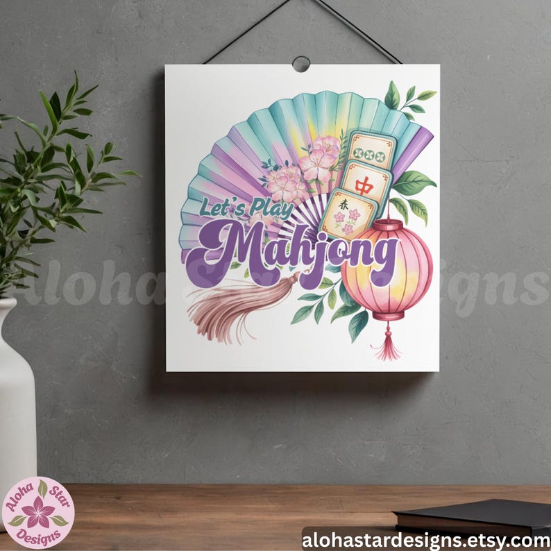 Mahjong Design Bundle: Peacocks, Tiles and Blossoms Art (digital ...