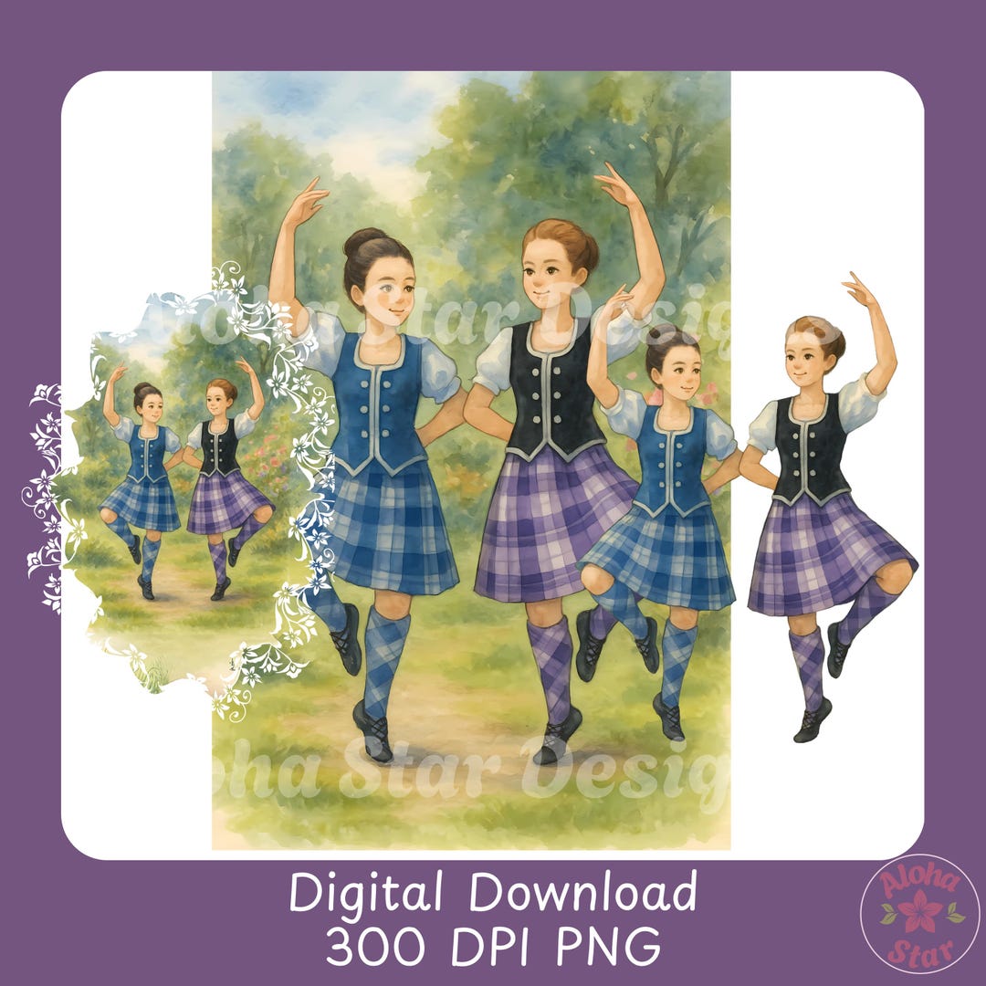 Scottish Highland Dance Watercolor Art: Pngs (digital Download) - Etsy