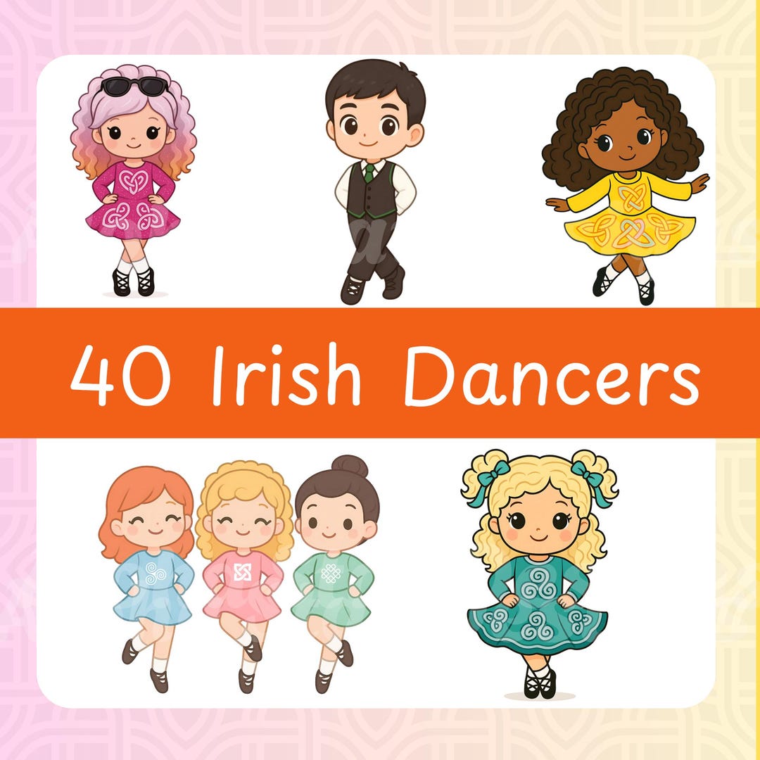 Irish Dance Clipart Set, Chibi Dancers (digital Download) - Etsy UK