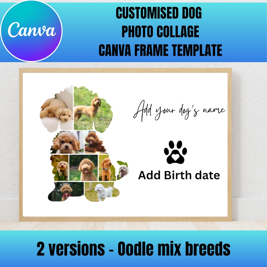 Cavoodle Photo Collage Template: Custom Pet Memorial Gift (canva ...