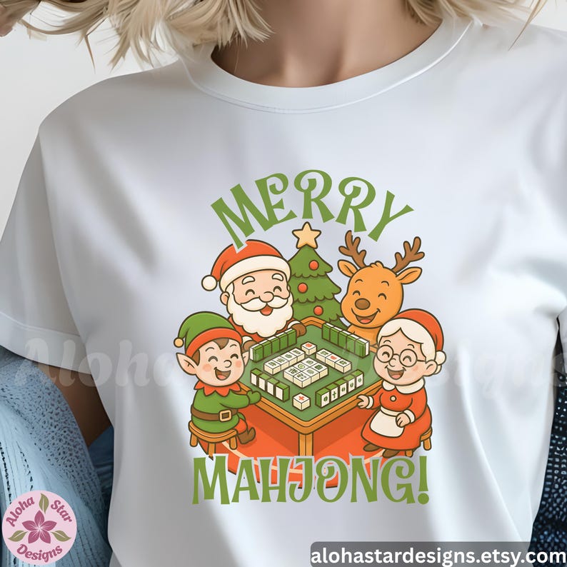 Mahjong Christmas Design Set: Kawaii Style, Merry Mahjong (digital ...