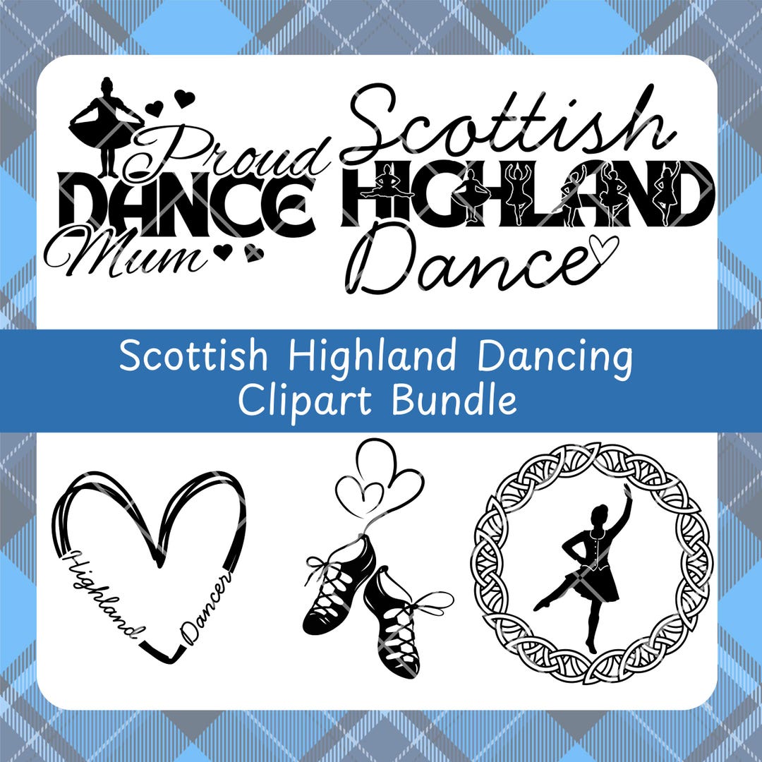 Scottish Highland Dance Clipart: Traditional Dancers PNG (digital ...