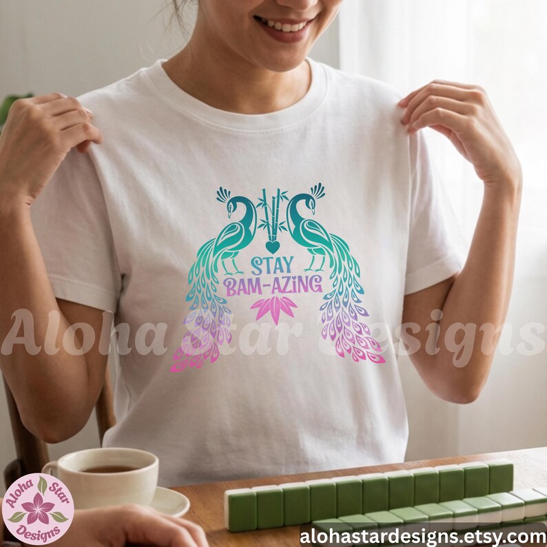 Mahjong Design Bundle: Peacocks, Tiles and Blossoms Art (digital ...