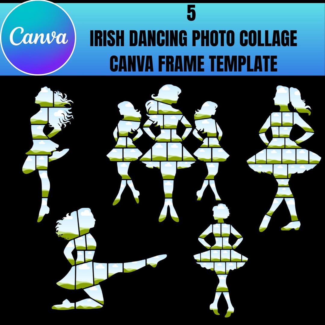 Irish Dancer Photo Collage Canva Template: Customizable Dancing Frames ...