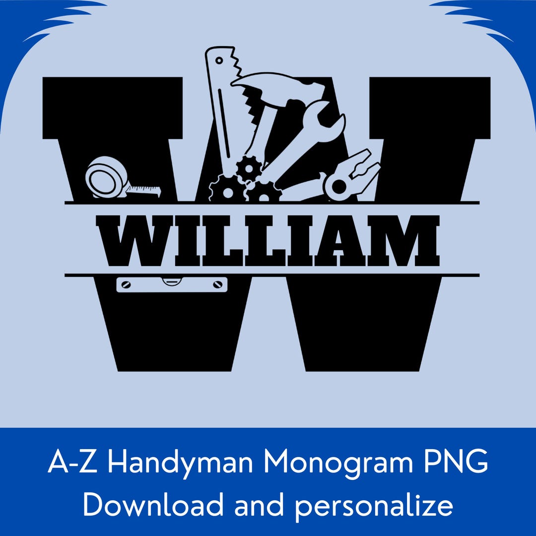 Handyman Monogram Alphabet PNG, Personalized Tool-themed Letter Design ...
