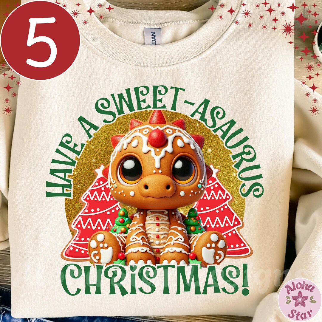 Dinosaur Gingerbread Christmas Clipart: Holiday Designs (digital ...