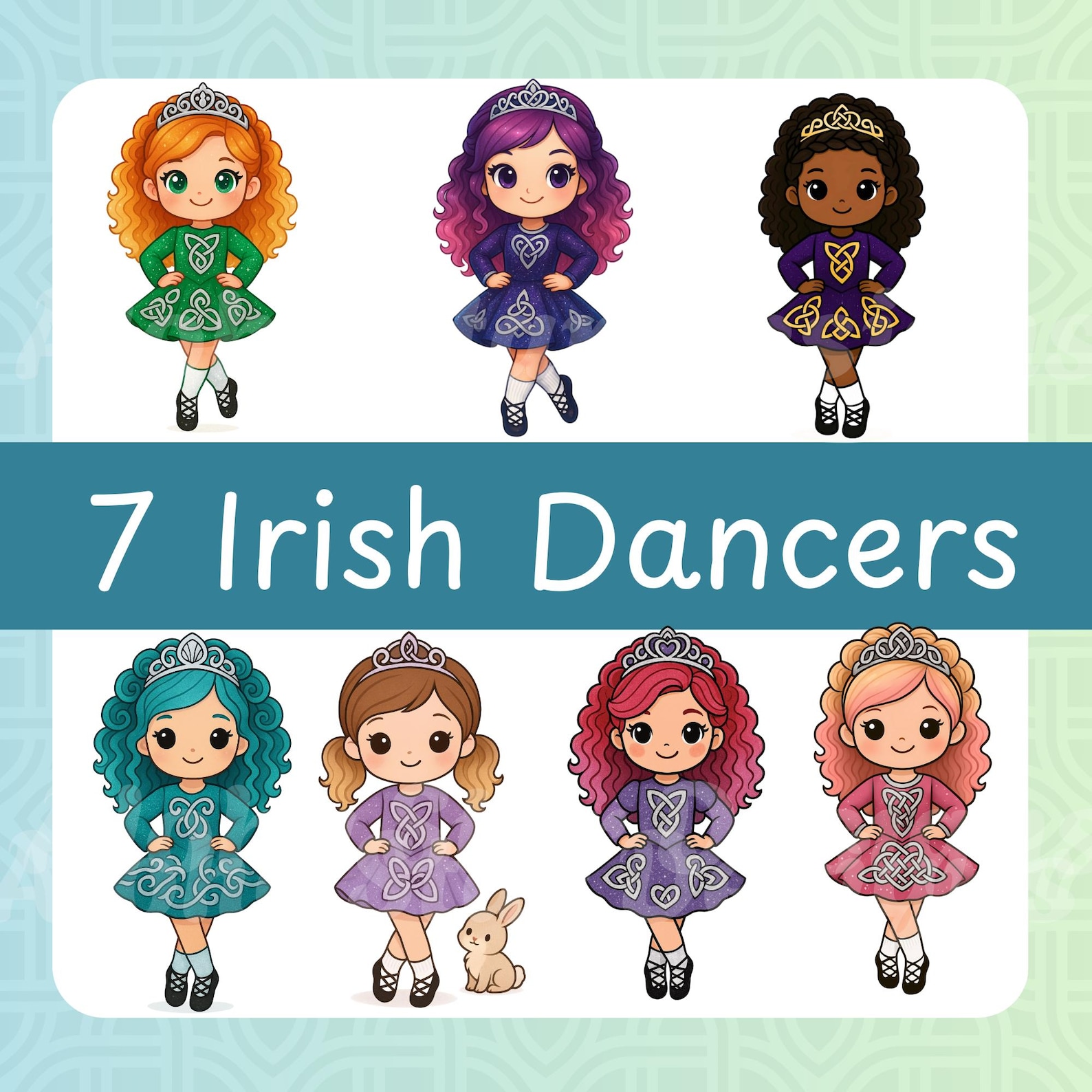 Chibi Irish Dancer Clipart Set, PNG (digital Download) - Etsy