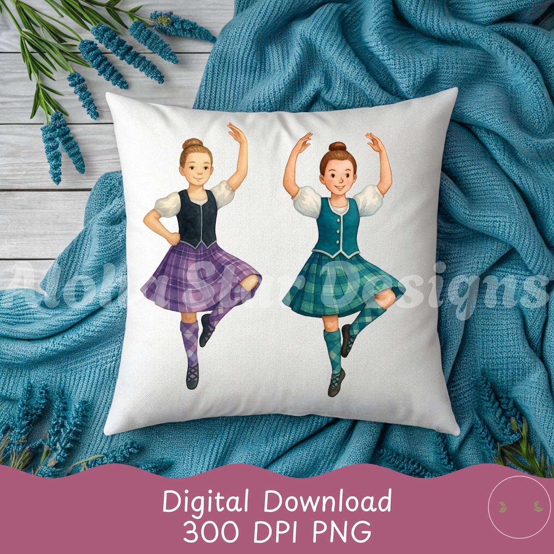 Highland Dance Clipart: 10 Scottish Dancers (PNG Digital Download) - Etsy