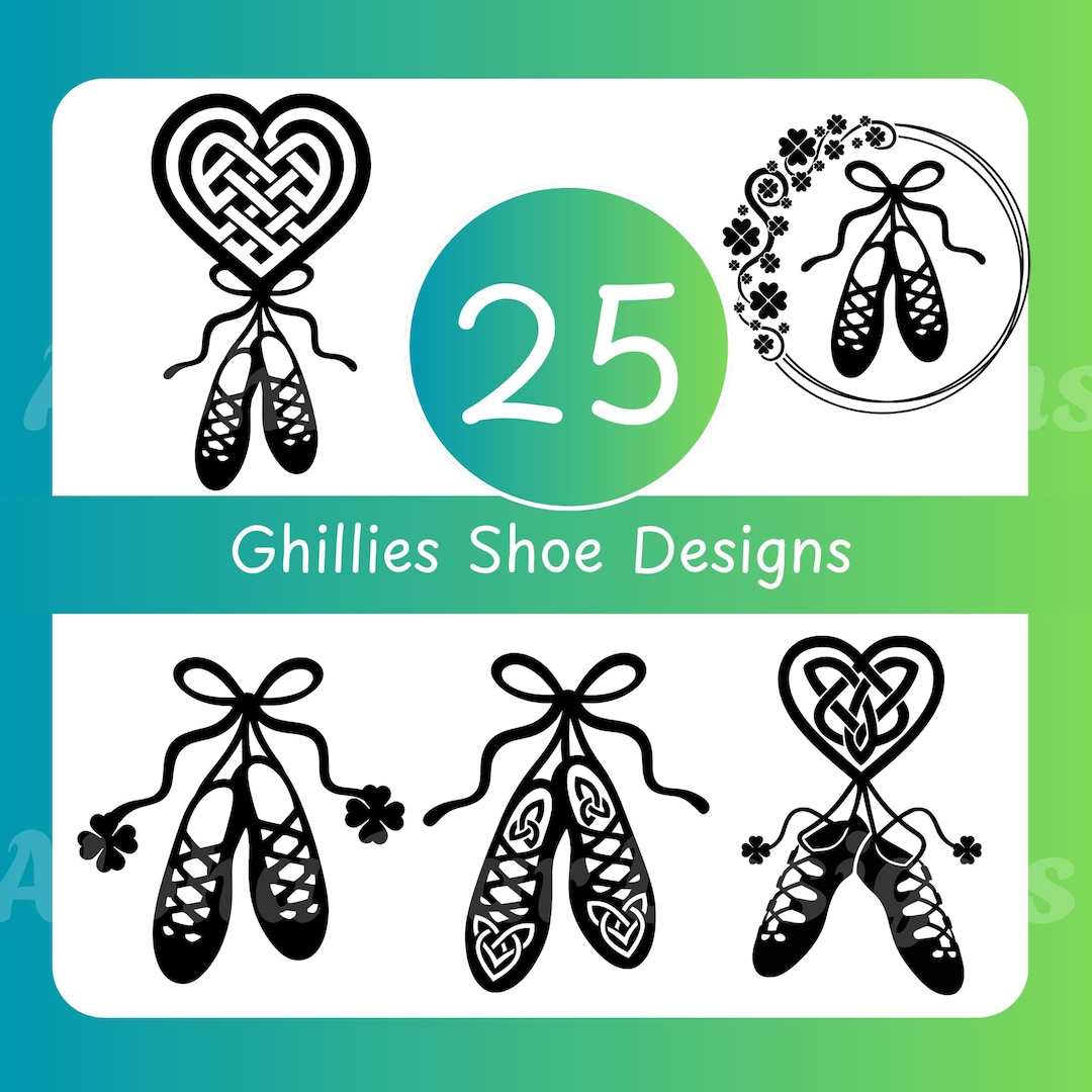 Celtic Dance Shoe Clipart Set: Irish & Scottish Ghillies, PNG SVG - Etsy