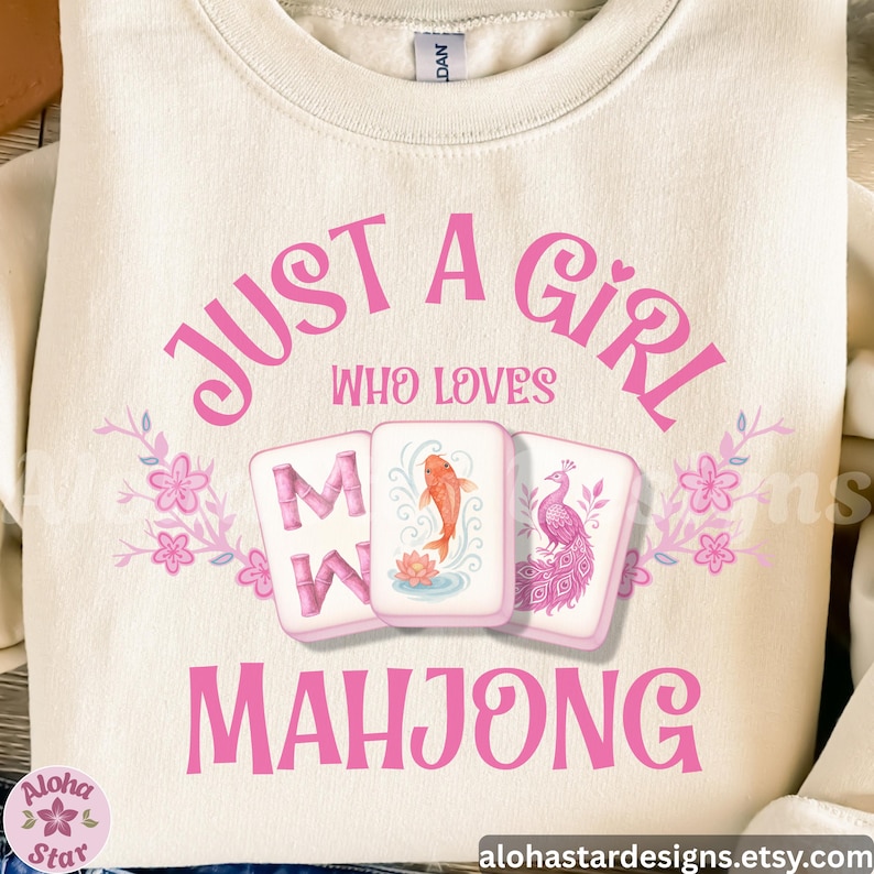 Mahjong Design: Just a Girl Who Loves Mahjong, Tiles & Cherry Blossoms ...