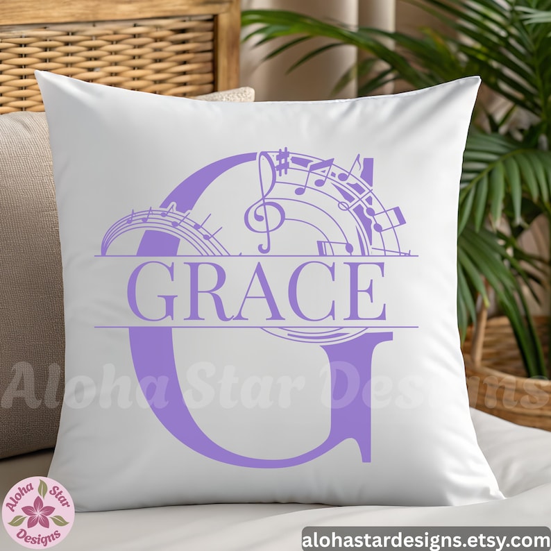 Music Monogram Alphabet PNG SVG: Personalized Musical Note Letters ...