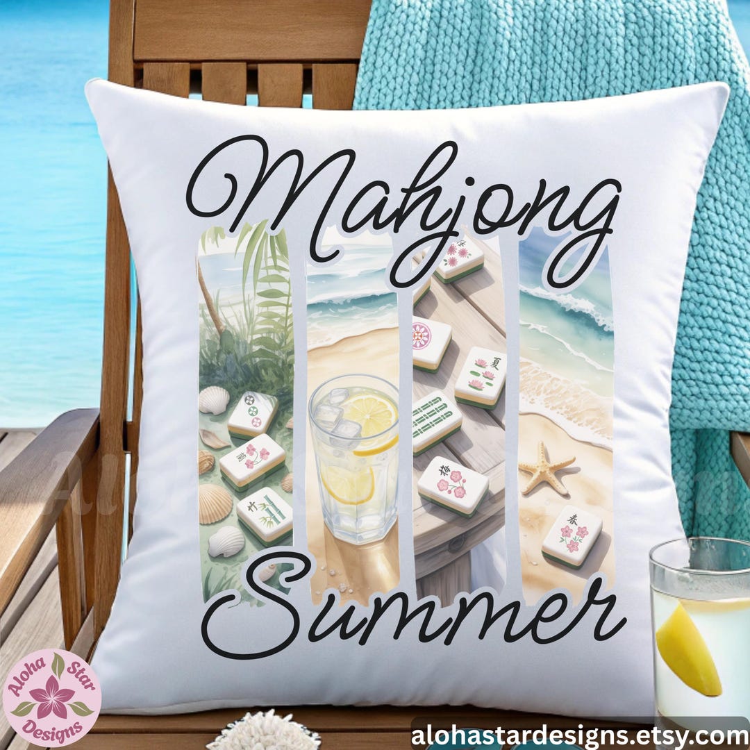 Mahjong Summer Design: Beach and Holiday Theme (digital Download, PNG ...