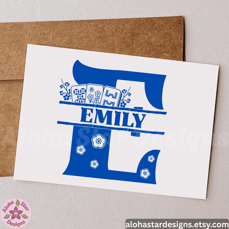 Mahjong Alphabet Split Monogram Canva Template – Editable A–Z Letters ...