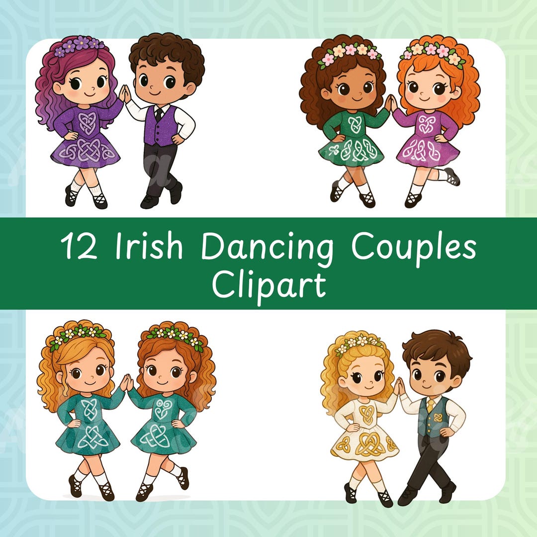Irish Dance Clipart Set: St. Patrick's Day PNG Graphics (digital ...