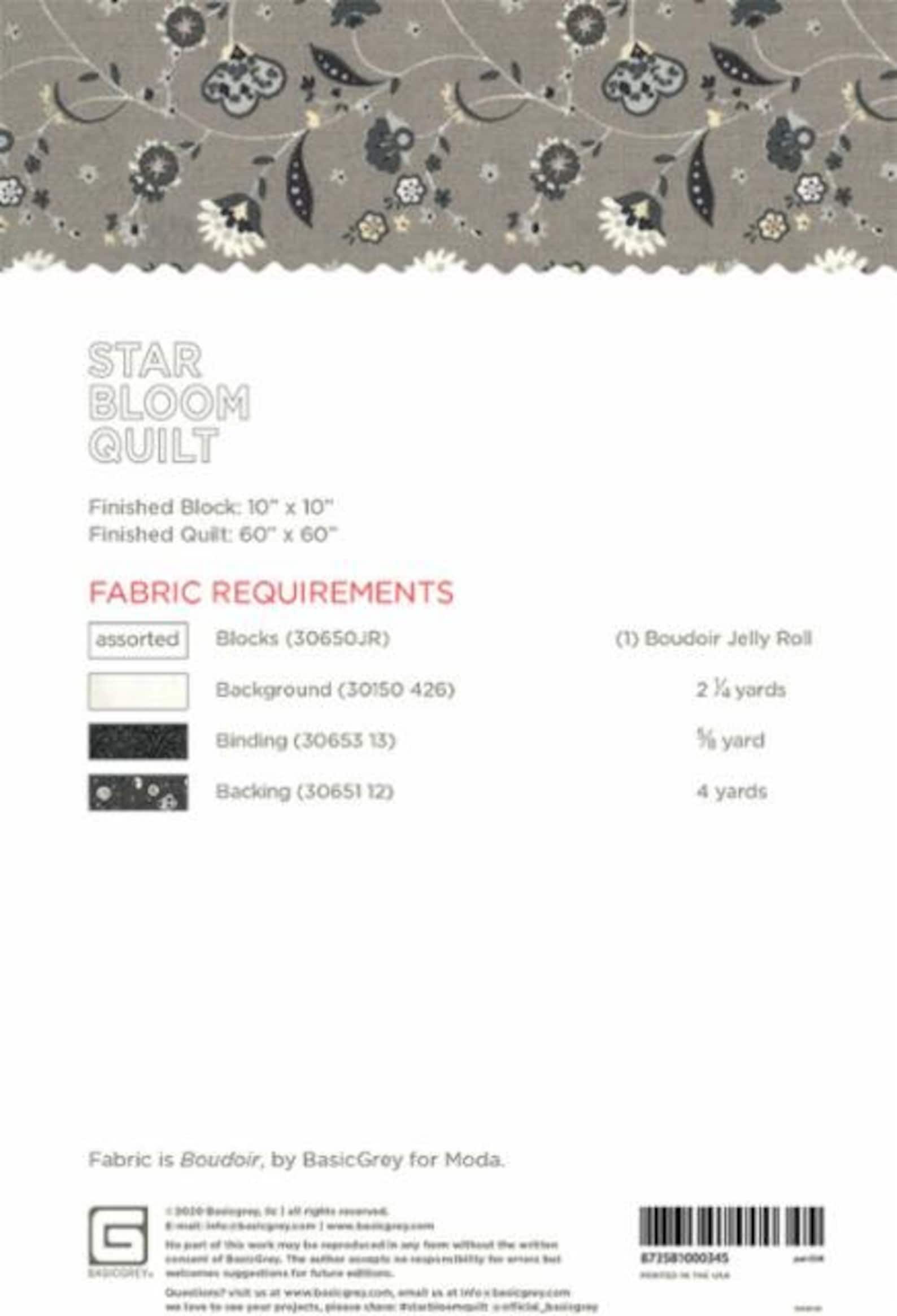 Star Bloom Quilt - Quilt Pattern From Basic Grey - Etsy
