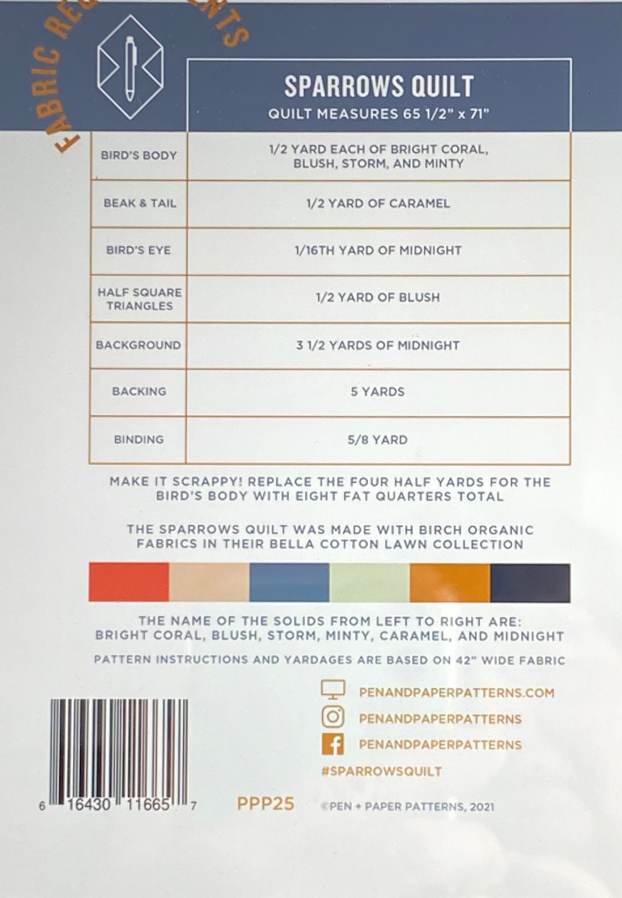 Sparrows Quilt Pattern From Pen Paper Patterns - Etsy