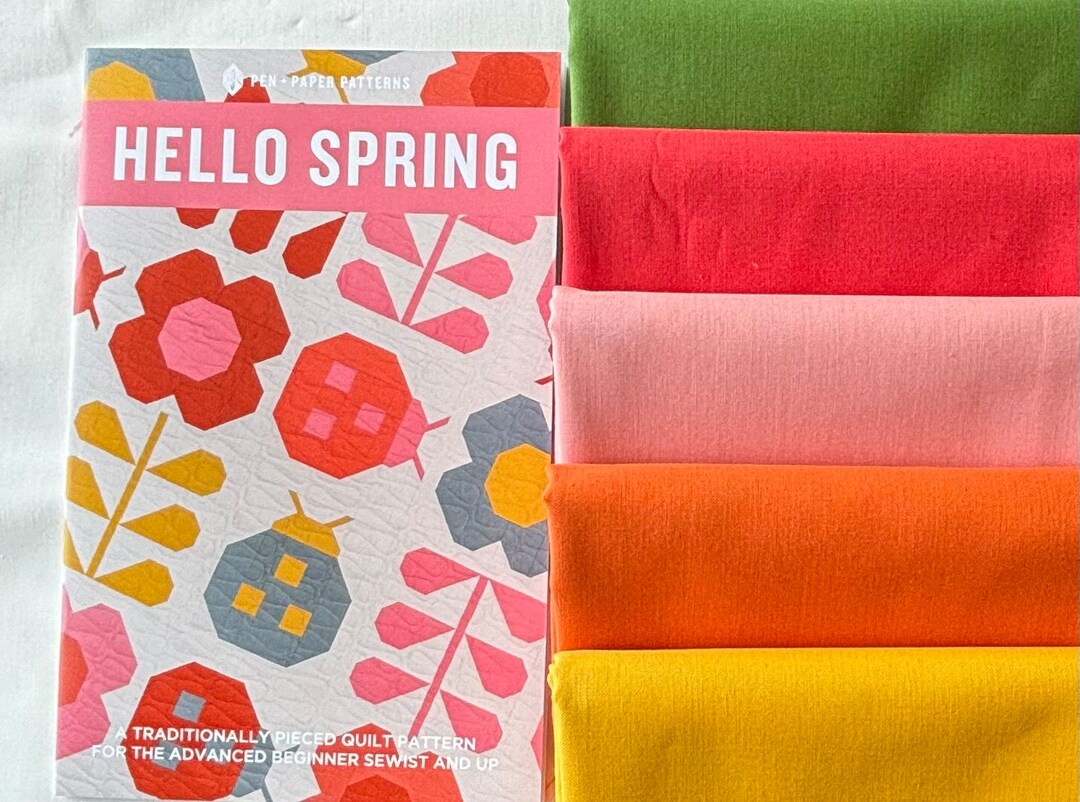 Hello Spring Quilt Kit With Bella Solids From Moda - Etsy