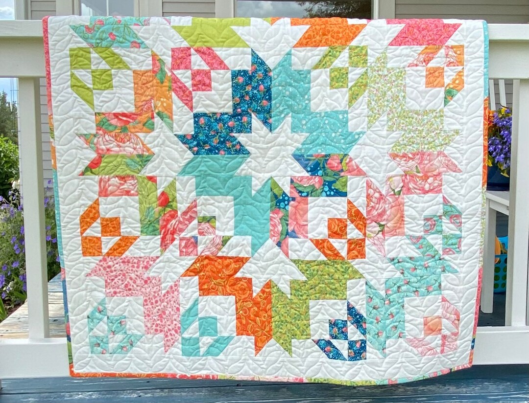 Handmade Star Bloom Baby Quilt - Etsy