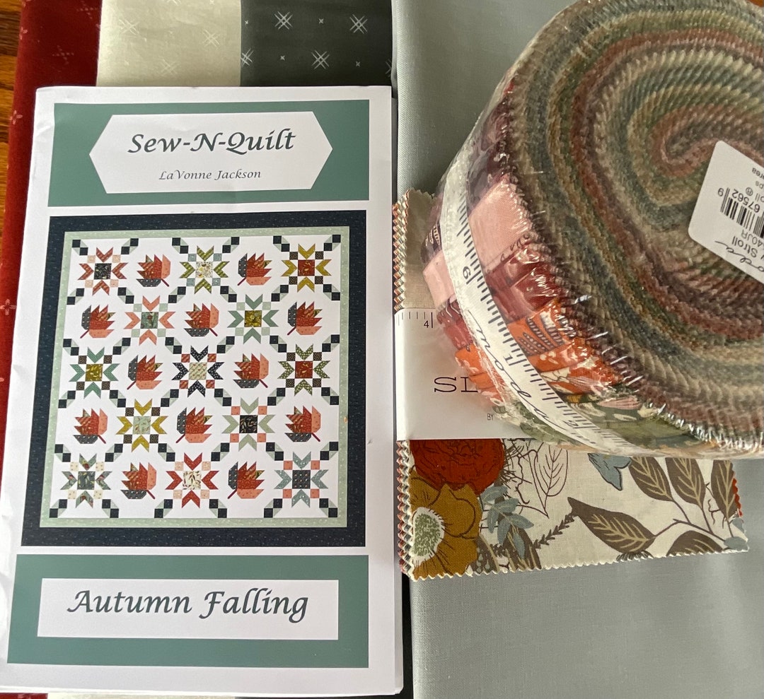 Priced Reduced Autumn Falling Quilt Kit With Slow Stroll Fabric by ...