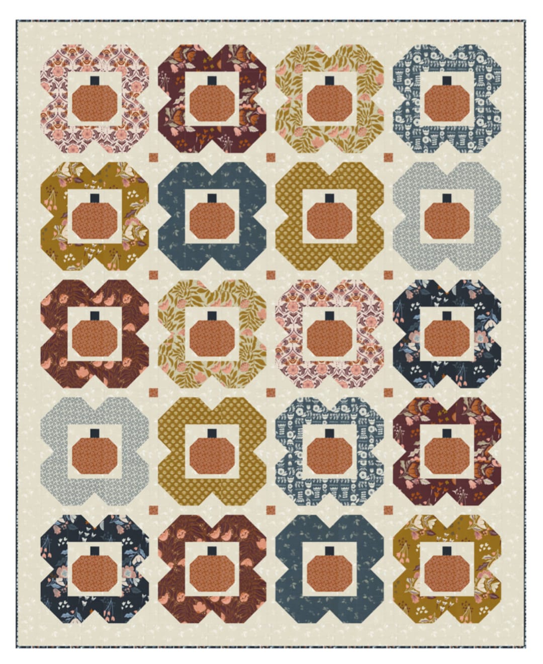 Pumpkin Perfect Quilt Kit With Folk & Lore Fabric From Moda - Etsy