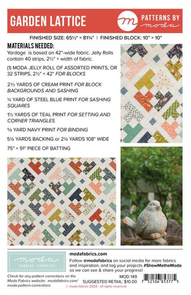 Garden Lattice Quilt Pattern From Moda - Etsy