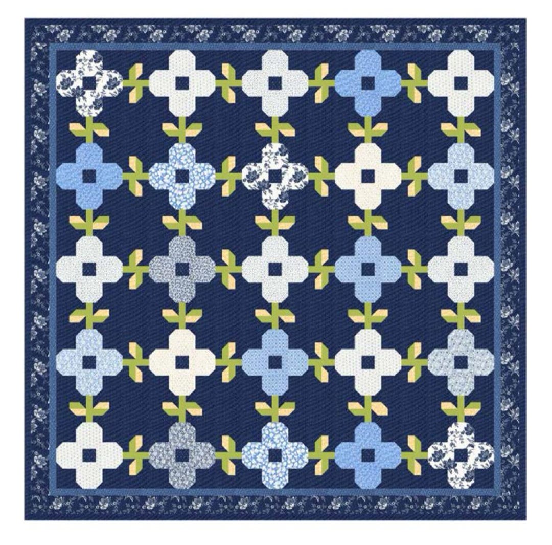 Trellis Quilt Kit With Denim & Daisies Fabric by Fig Tree - Etsy