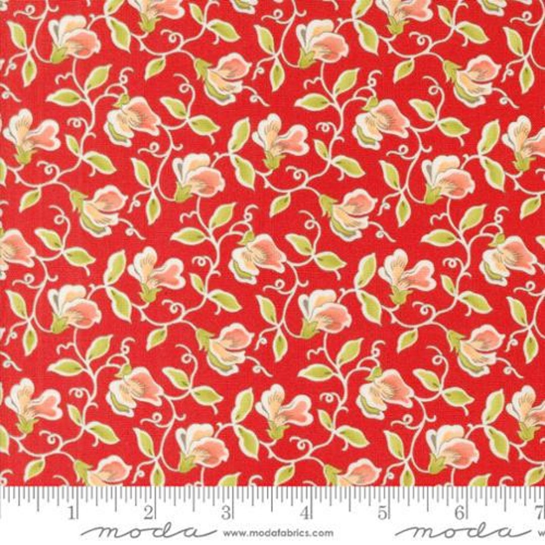 Portofino Fabric by Fig Tree From Moda - 35392 16 Pomegranite - Etsy