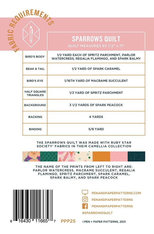 Sparrows Quilt Pattern From Pen Paper Patterns - Etsy