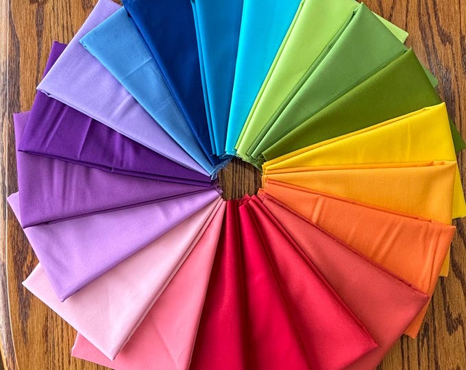 Bella Solids Fabric Bundle From Moda Rainbow Assortment - Etsy