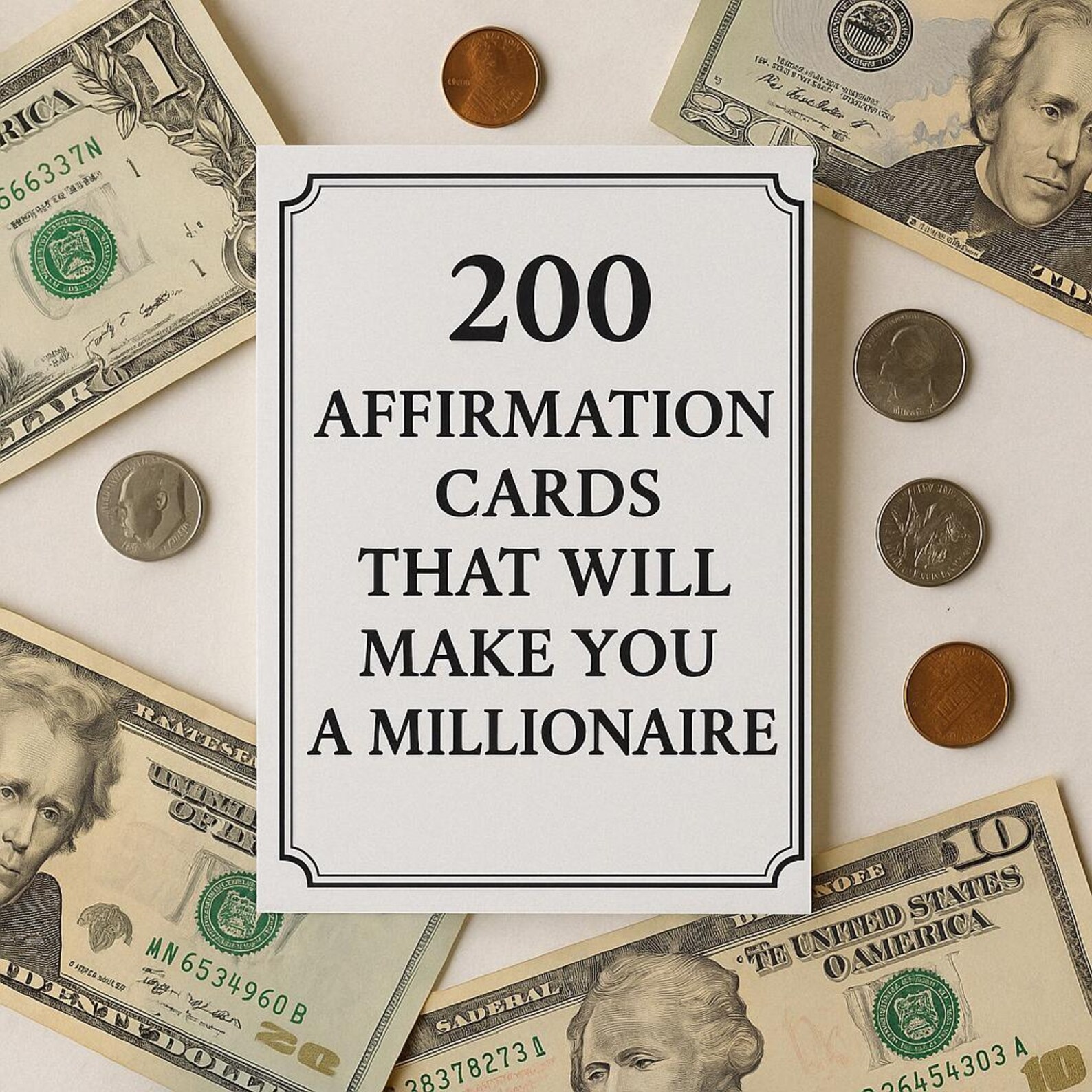 200 Money Affirmation Cars Printable| Wealth Mindset Digital Download ...