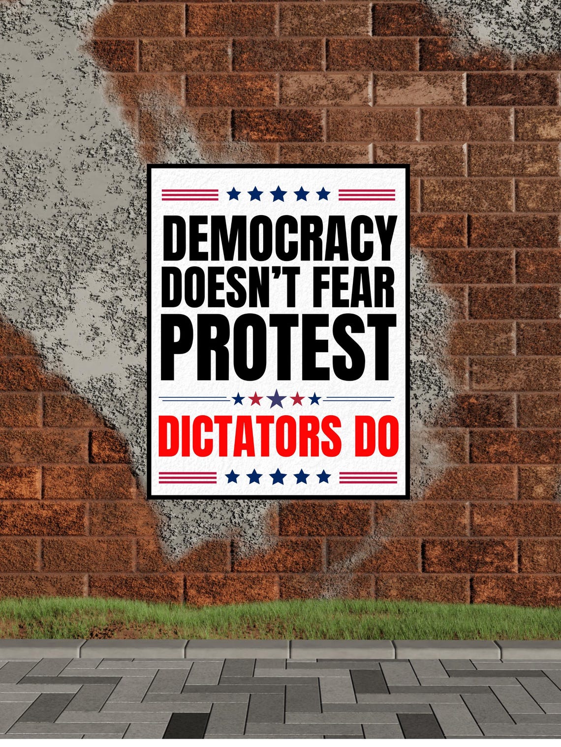 Democracy Doesn't Fear Protest Dictators Do Protest Sign SVG PNG Jpg ...