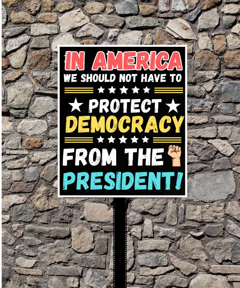 Protect Democracy Protest Sign SVG PNG Jpg Pdf, Anti-trump No Kings ...
