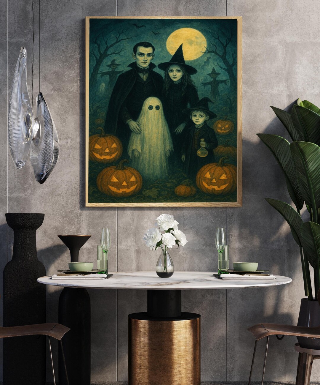 Custom Gothic Family Portrait From Photo, Personalized Family Print ...