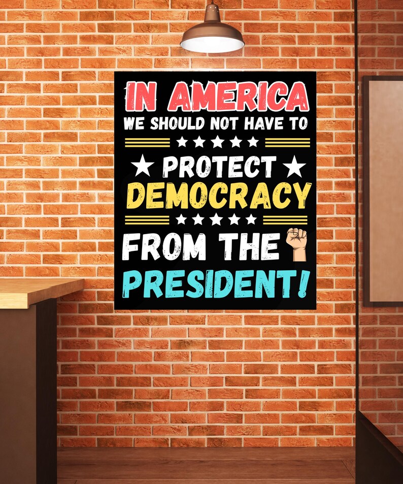 Protect Democracy Protest Sign SVG PNG Jpg Pdf, Anti-trump No Kings ...