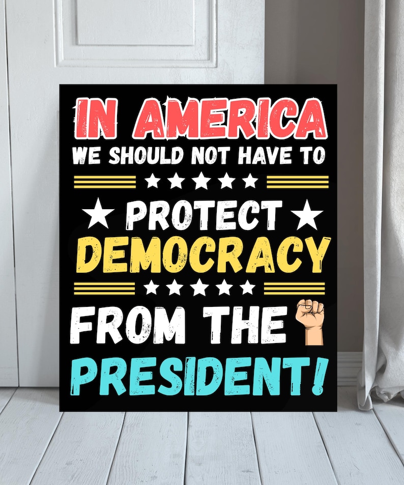 Protect Democracy Protest Sign SVG PNG Jpg Pdf, Anti-trump No Kings ...