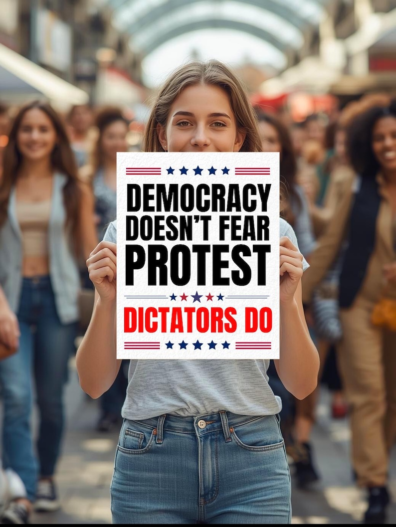 Democracy Doesn't Fear Protest Dictators Do Protest Sign SVG PNG Jpg ...