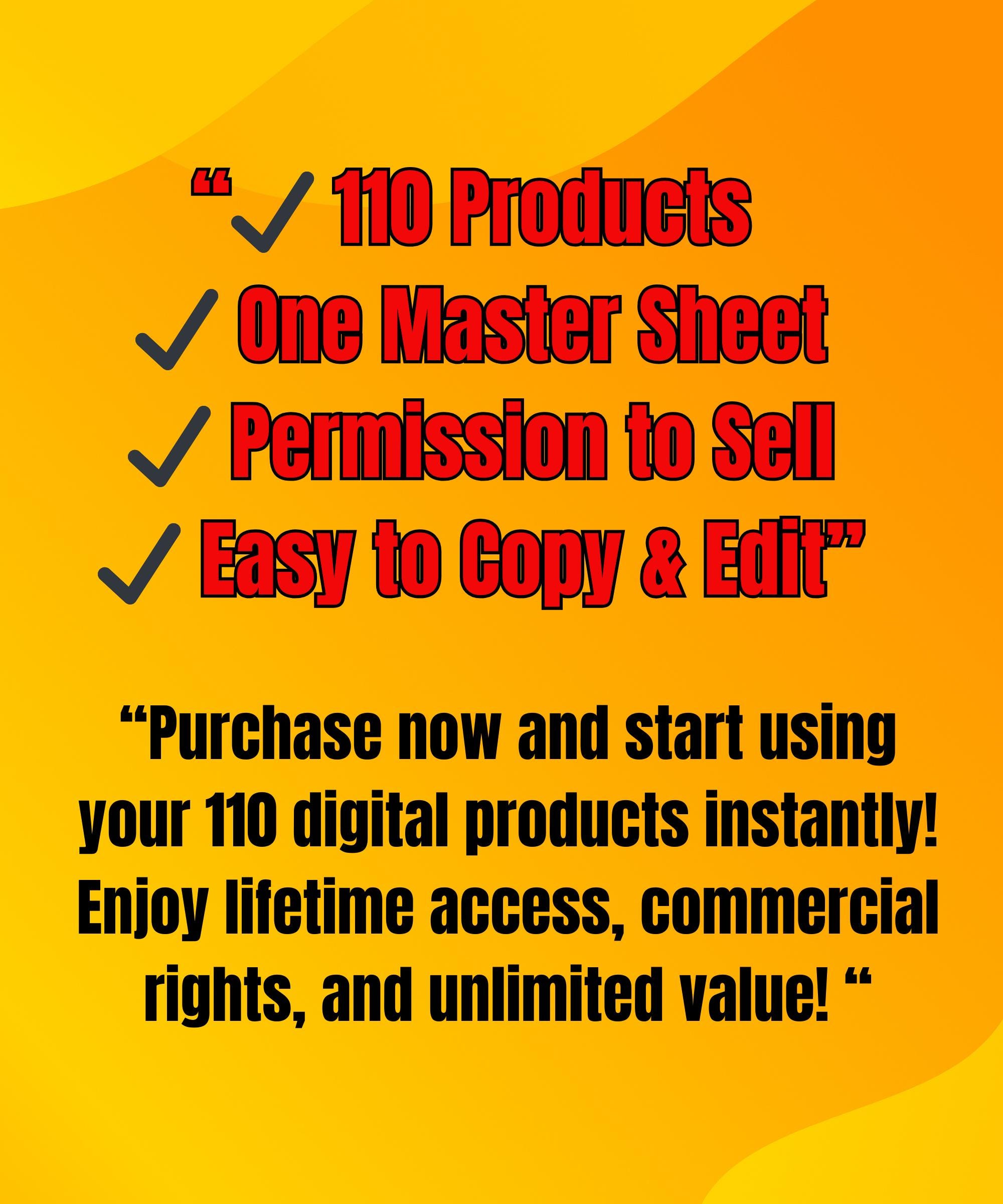 110 Best Selling Digital Products Bundle for ETSY Sellers, 110 Editable ...