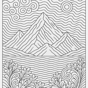 Mountain Range Coloring Pages - Etsy