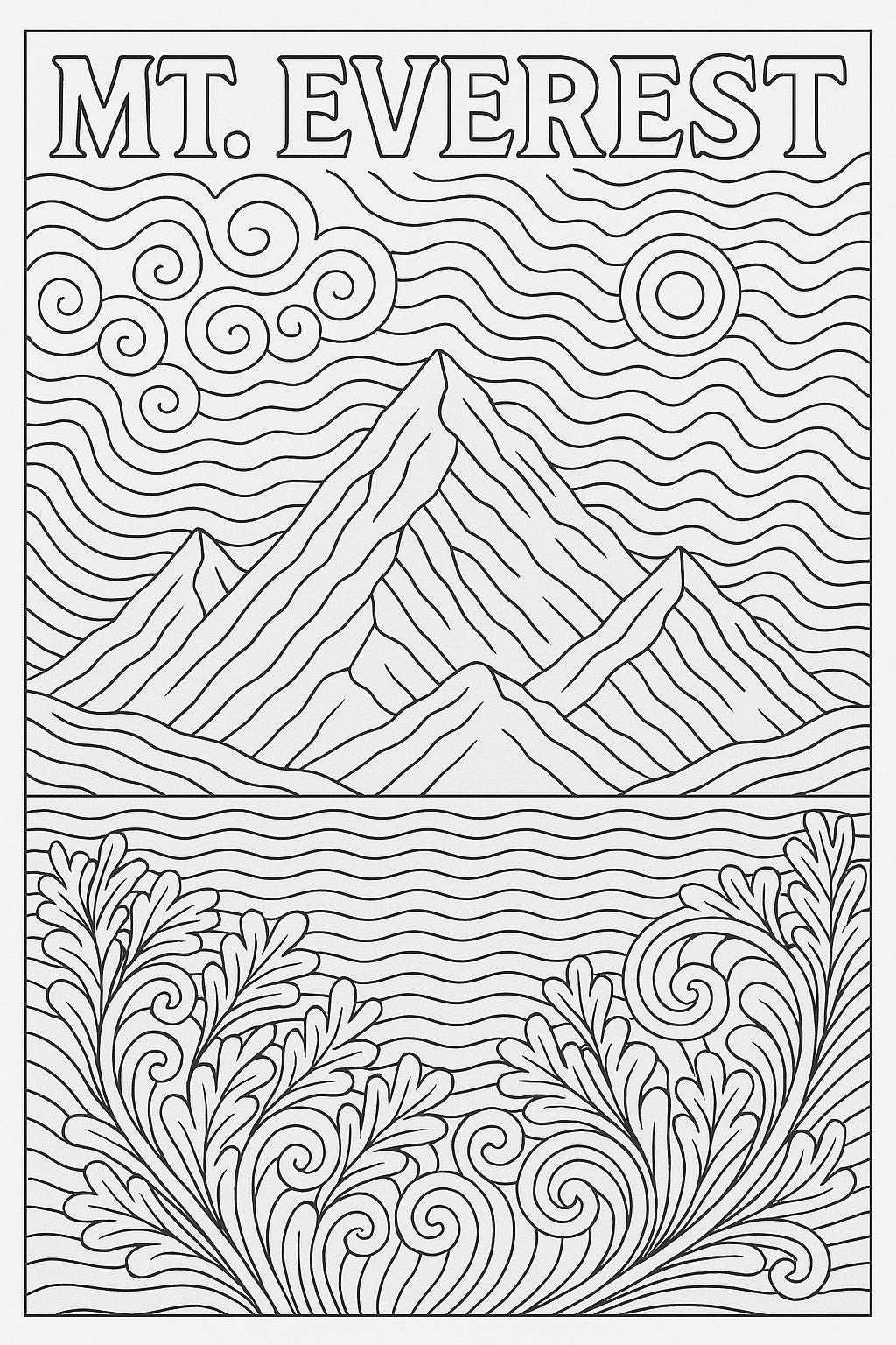 Mountain Range Coloring Pages - Etsy