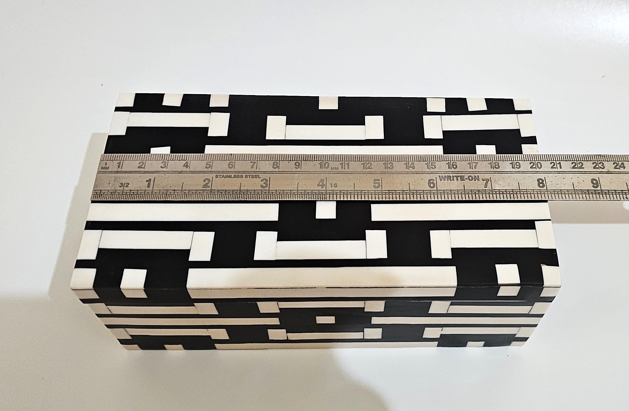 Handmade Bone Inlay Jewelry Box, Geometric Resin Design, Fair Trade - Etsy
