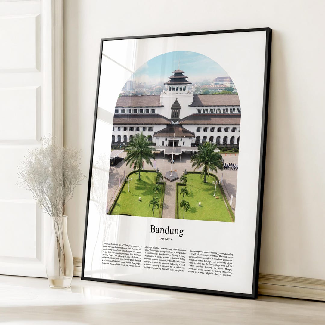 Bandung Poster Print, Bandung Travel Poster, Bandung Custom Color Print ...