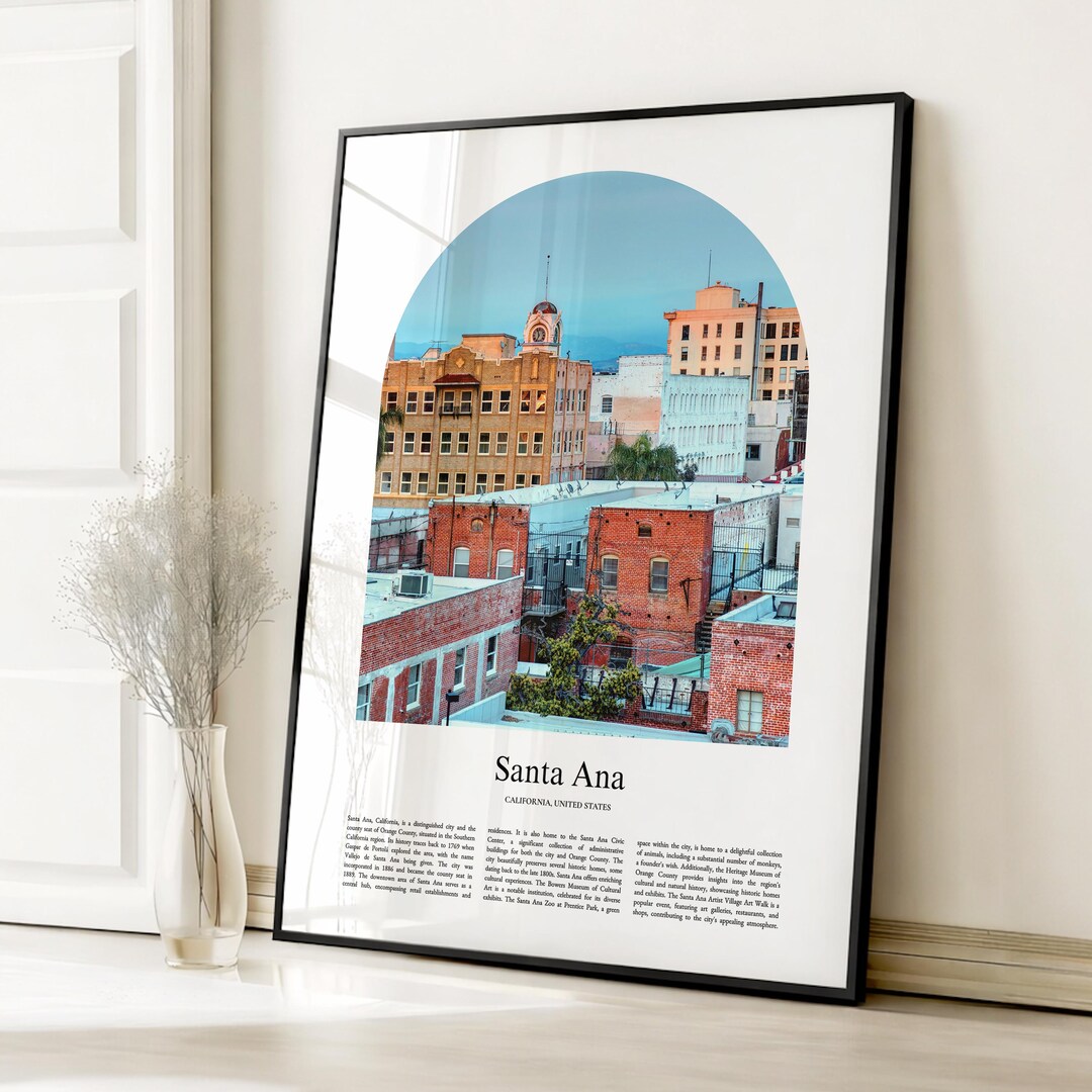 Santa Ana Poster Print, Santa Ana Travel Poster, Santa Ana Custom Color ...