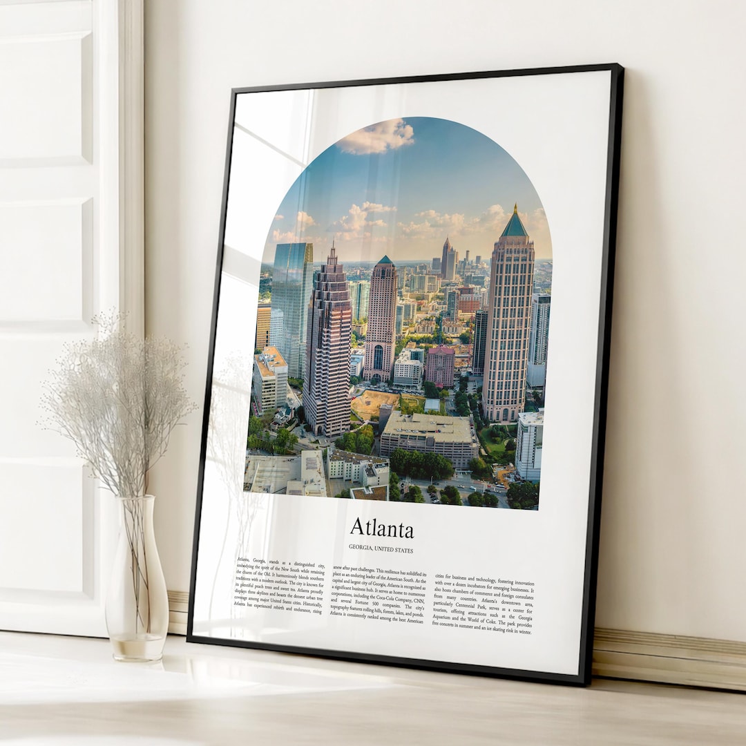 Atlanta Poster Print, Atlanta Travel Poster, Atlanta Custom Color Print ...